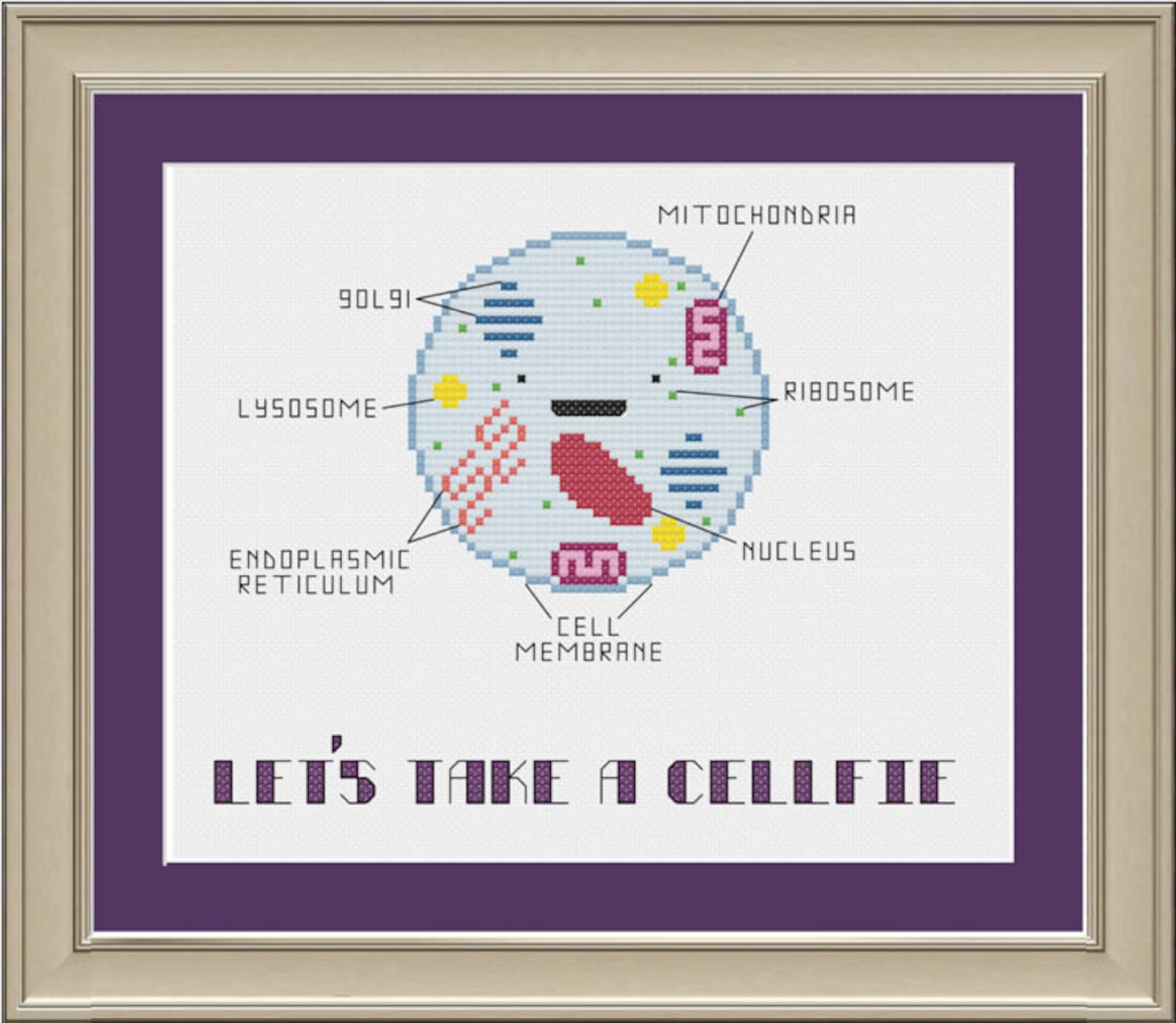 Let's Take a Cellfie: Funny Cell Biology Cross-stitch Pattern - Etsy