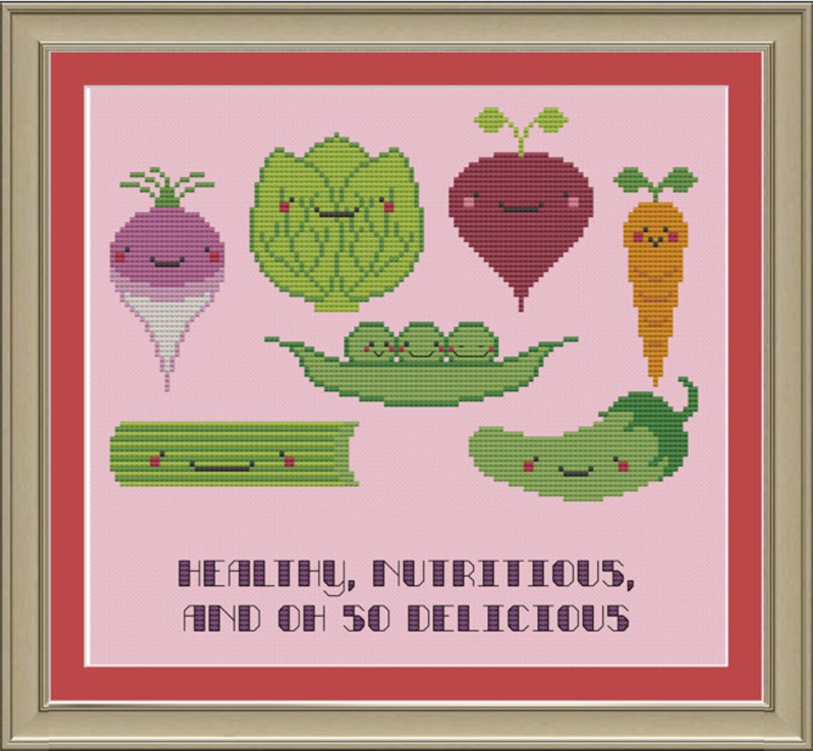 Healthy, Nutritious, and Oh so Delicious: Cute Vegetable Cross-stitch ...