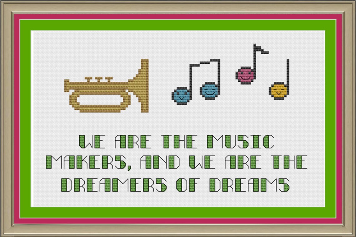 We Are the Music Makers: Cute Cross-stitch Pattern | Etsy