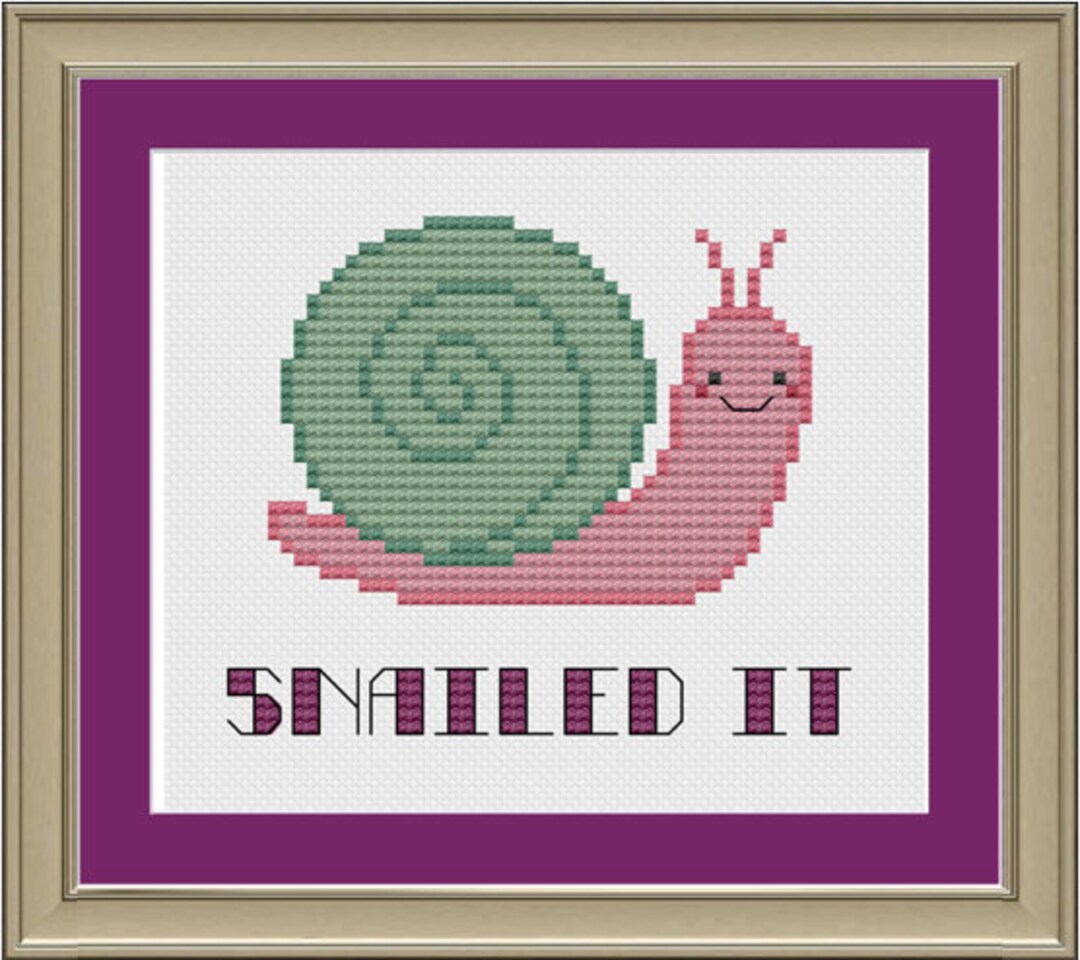 Snailed It: Funny Snail Cross-stitch Pattern - Etsy