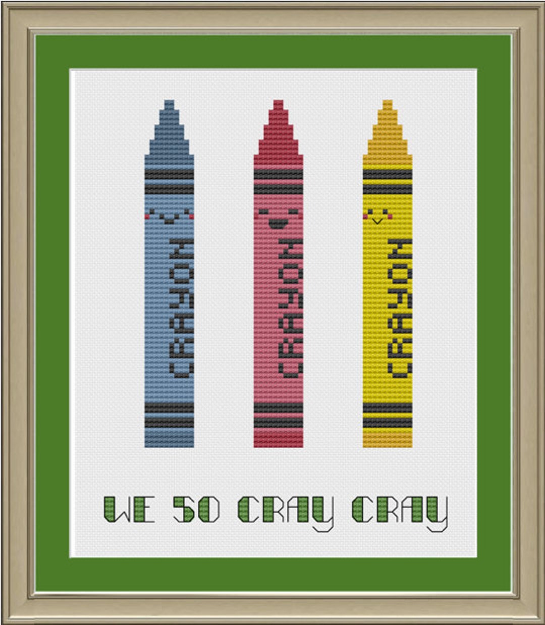 We so Cray Cray: Funny Crayon Cross-stitch Pattern - Etsy