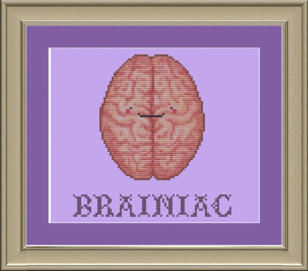 Brainiac: Funny Human Brain Cross-stitch Pattern - Etsy