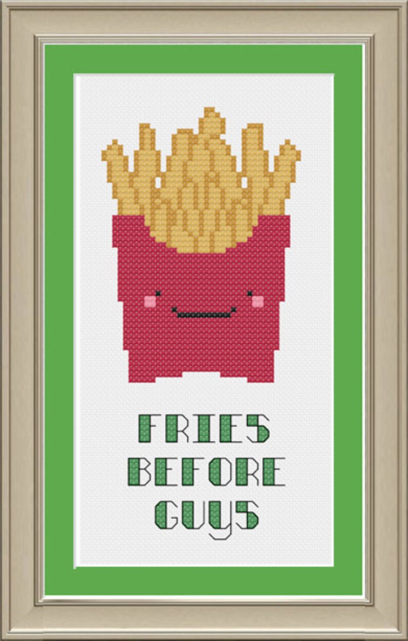 Fries Before Guys: Funny French Fry Cross-stitch Pattern - Etsy