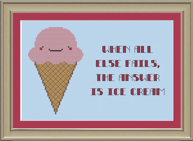 When All Else Fails the Answer is Ice Cream: Cute - Etsy