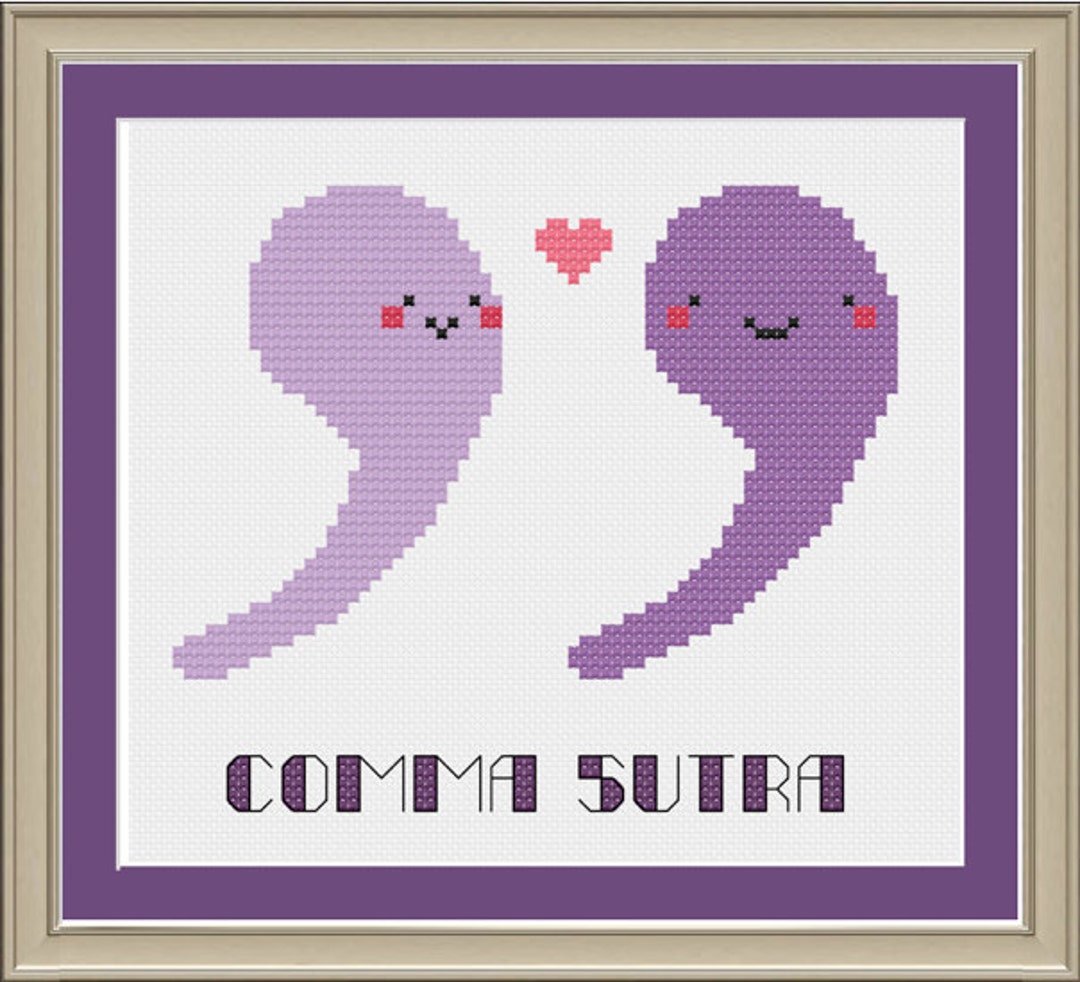 Comma Sutra: Funny Comma Cross-stitch Pattern - Etsy