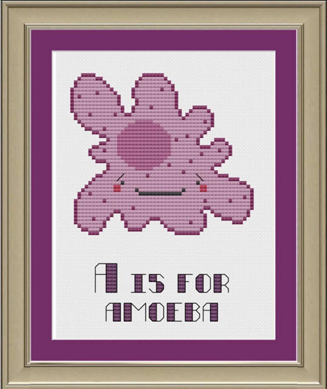 A is for Amoeba: Nerdy Microbe Alphabet Series Cross-stitch Pattern - Etsy