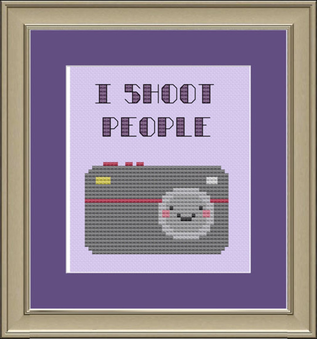 I Shoot People: Cute Camera Cross-stitch Pattern - Etsy
