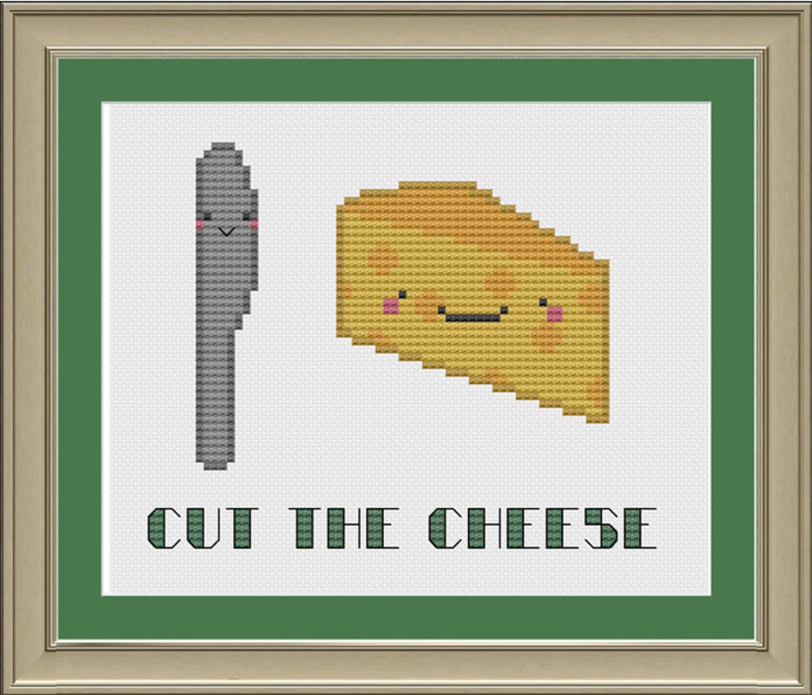 Cut the Cheese: Funny Cross-stitch Pattern - Etsy