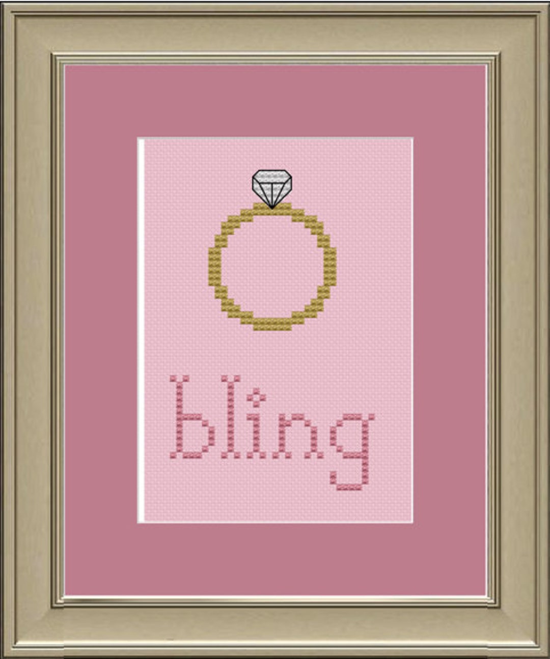 Bling: Diamond Ring Cross-stitch Pattern - Etsy