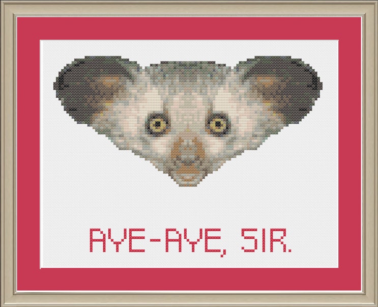 Aye-aye, Sir: Funny Aye-aye Cross-stitch Pattern - Etsy