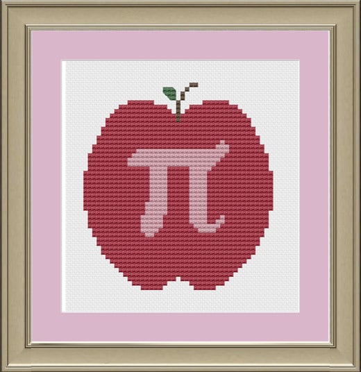 Apple Pi: Cute Cross-stitch Pattern - Etsy