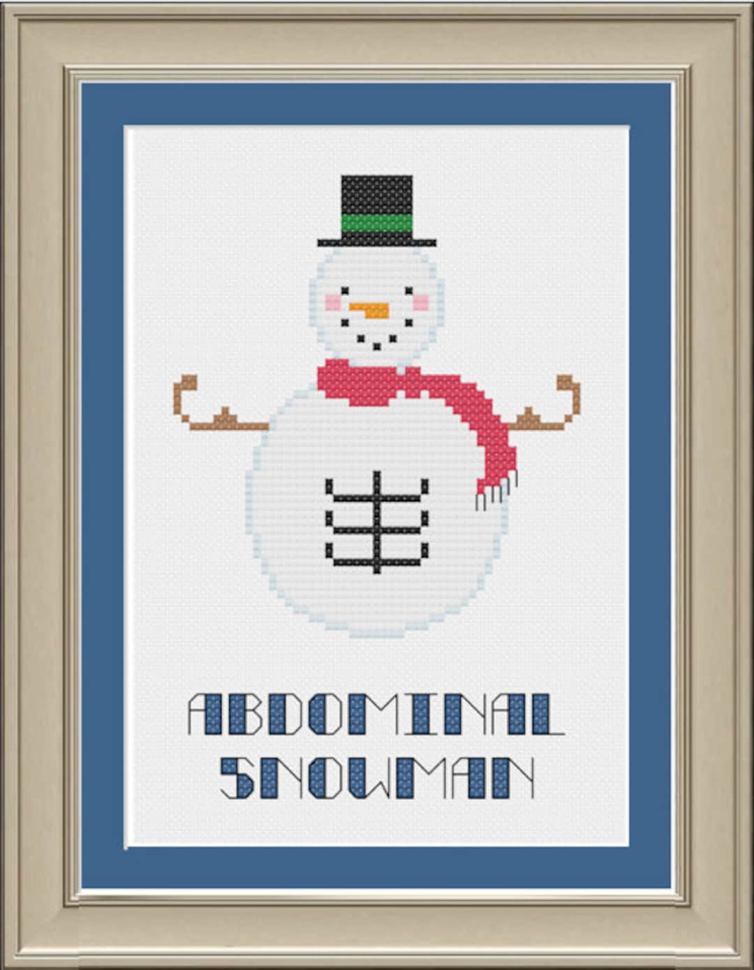 Abdominal Snowman: Funny Snowman Cross-stitch Pattern - Etsy