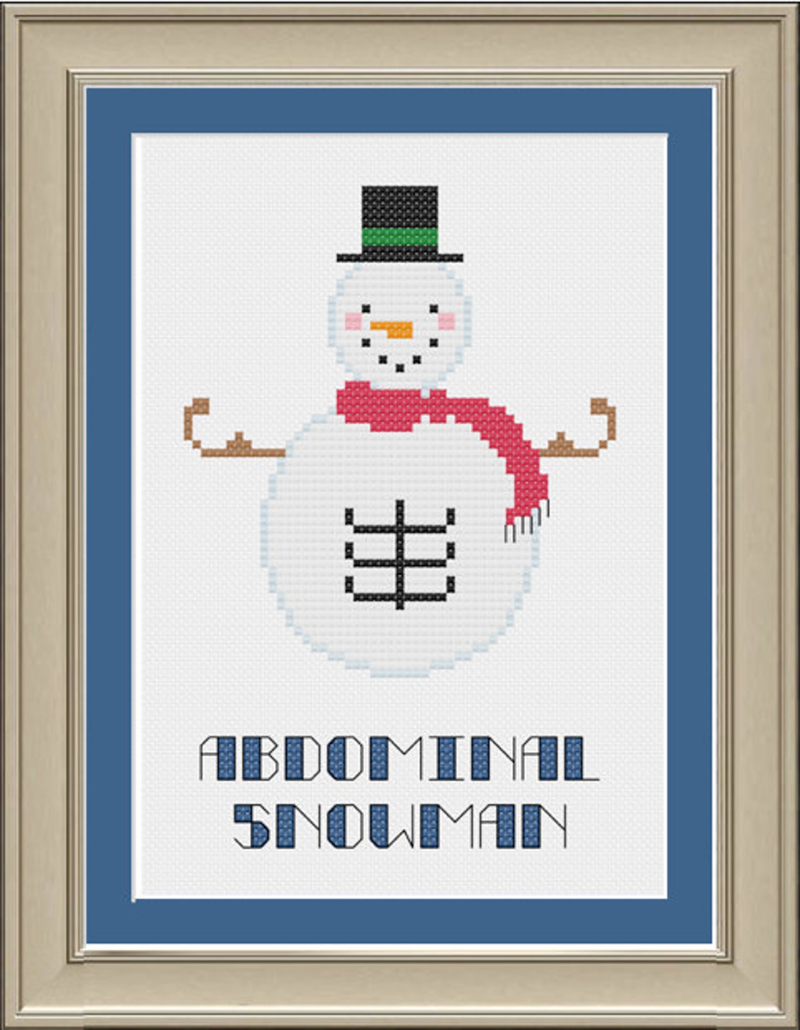 Abdominal Snowman: Funny Snowman Cross-stitch Pattern - Etsy