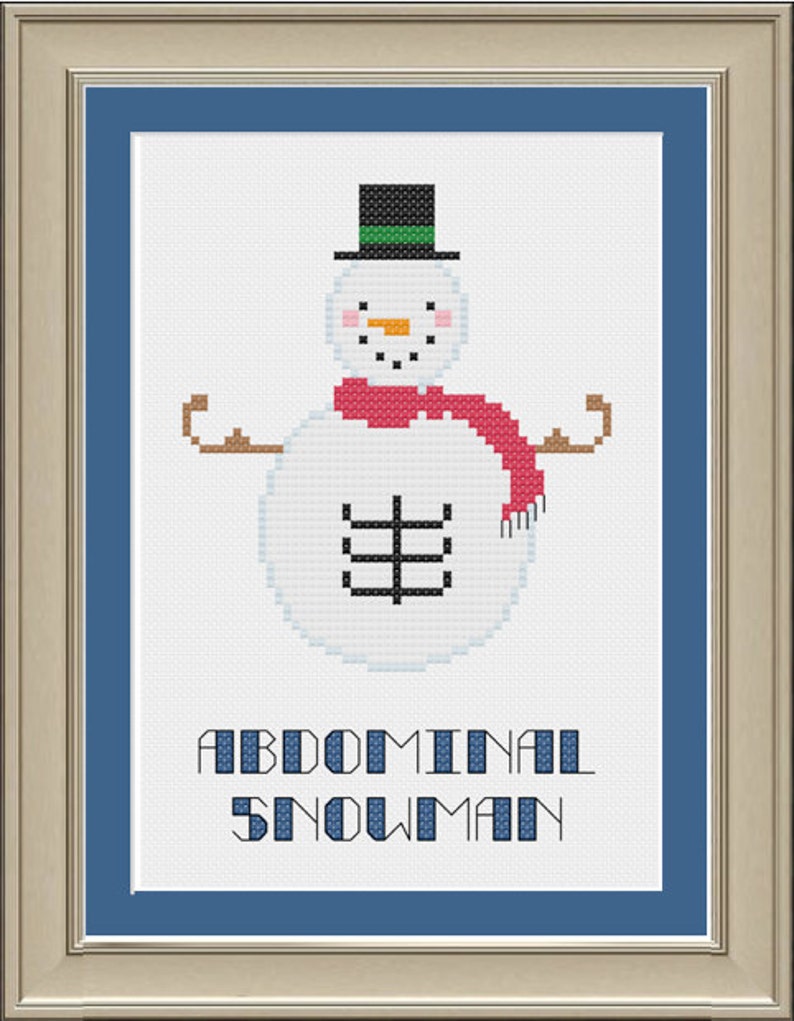 Abdominal Snowman: Funny Snowman Cross-stitch Pattern - Etsy