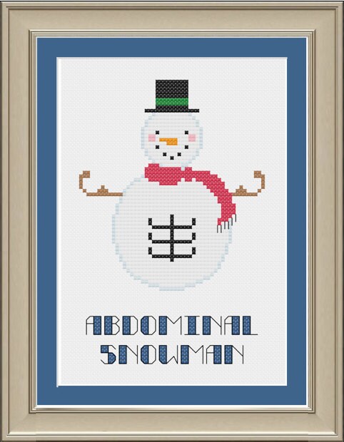 Abdominal Snowman: Funny Snowman Cross-stitch Pattern - Etsy