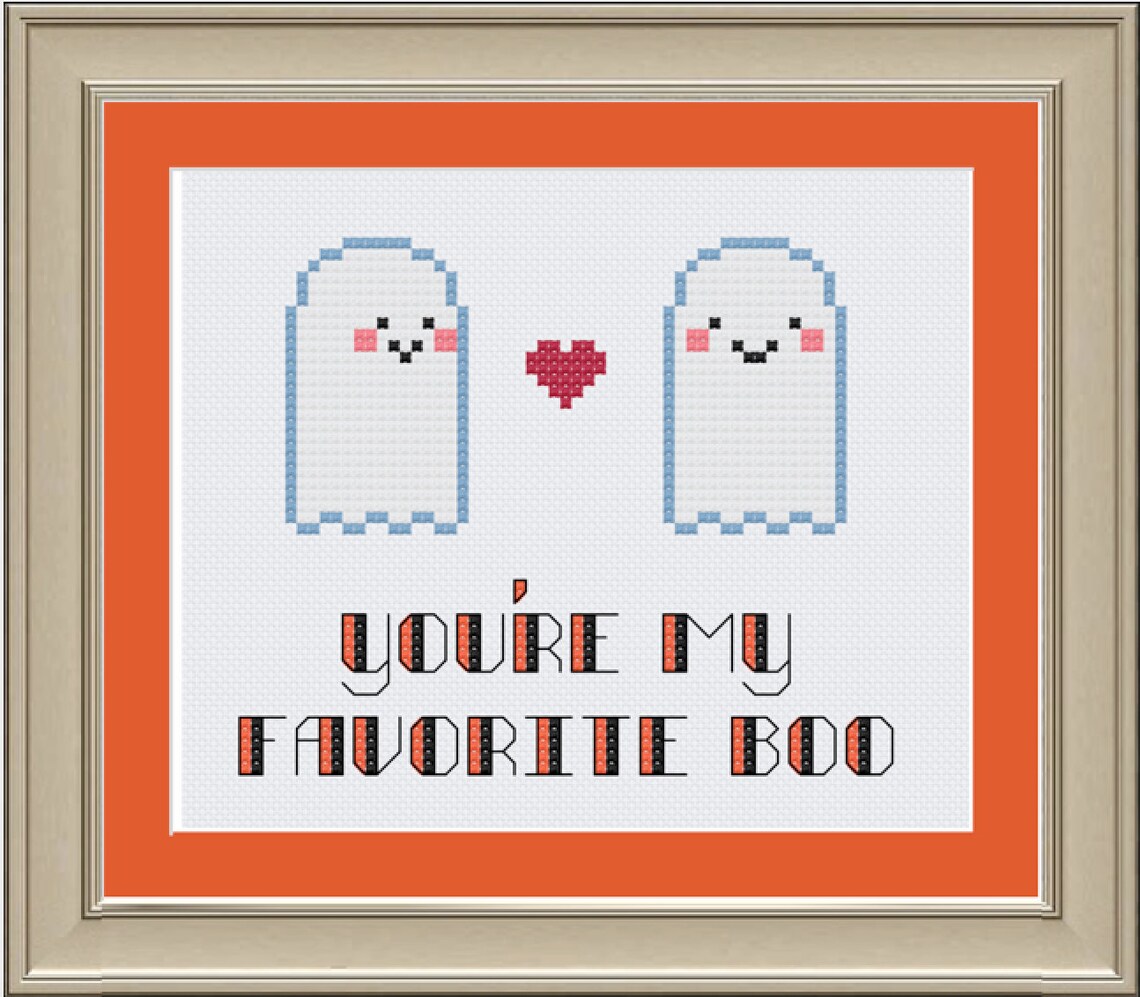You're My Favorite Boo: Cute Halloween Cross-stitch Pattern - Etsy
