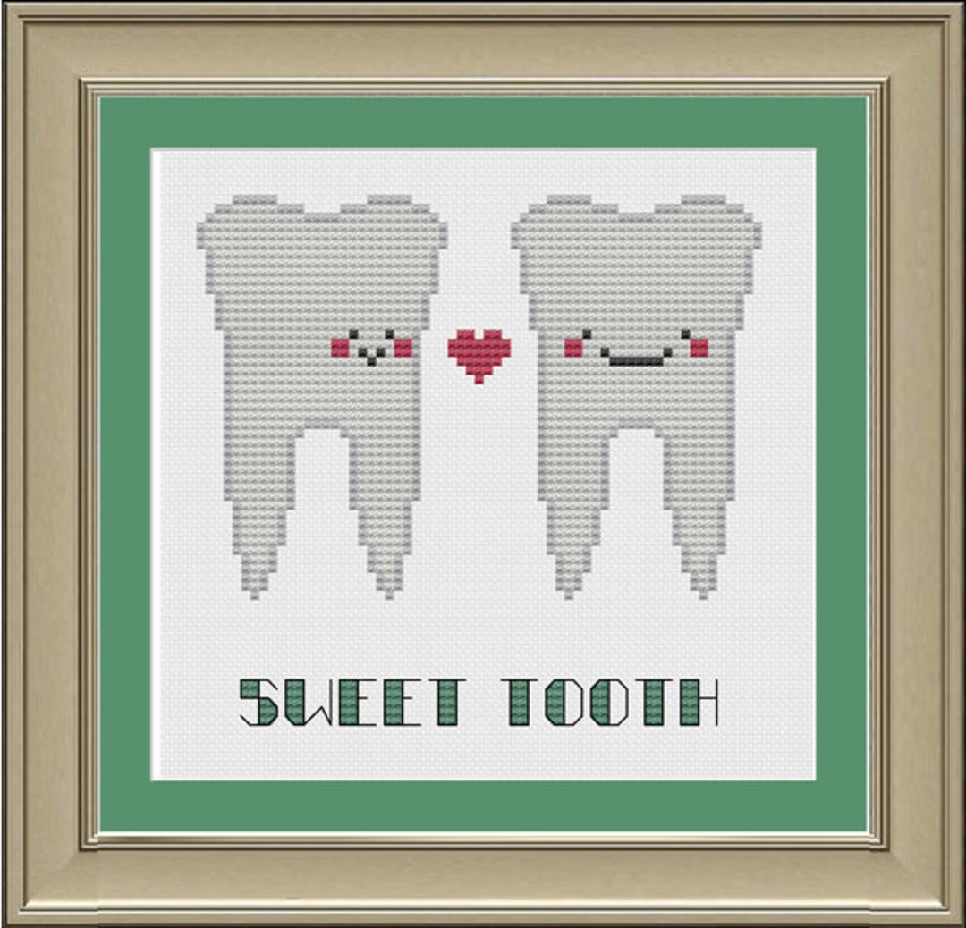 Sweet Tooth: Cute Dental Cross-stitch Pattern - Etsy