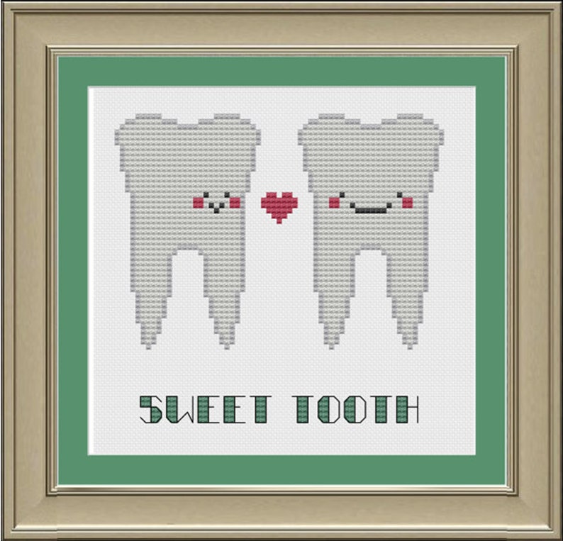 Sweet Tooth: Cute Dental Cross-stitch Pattern - Etsy