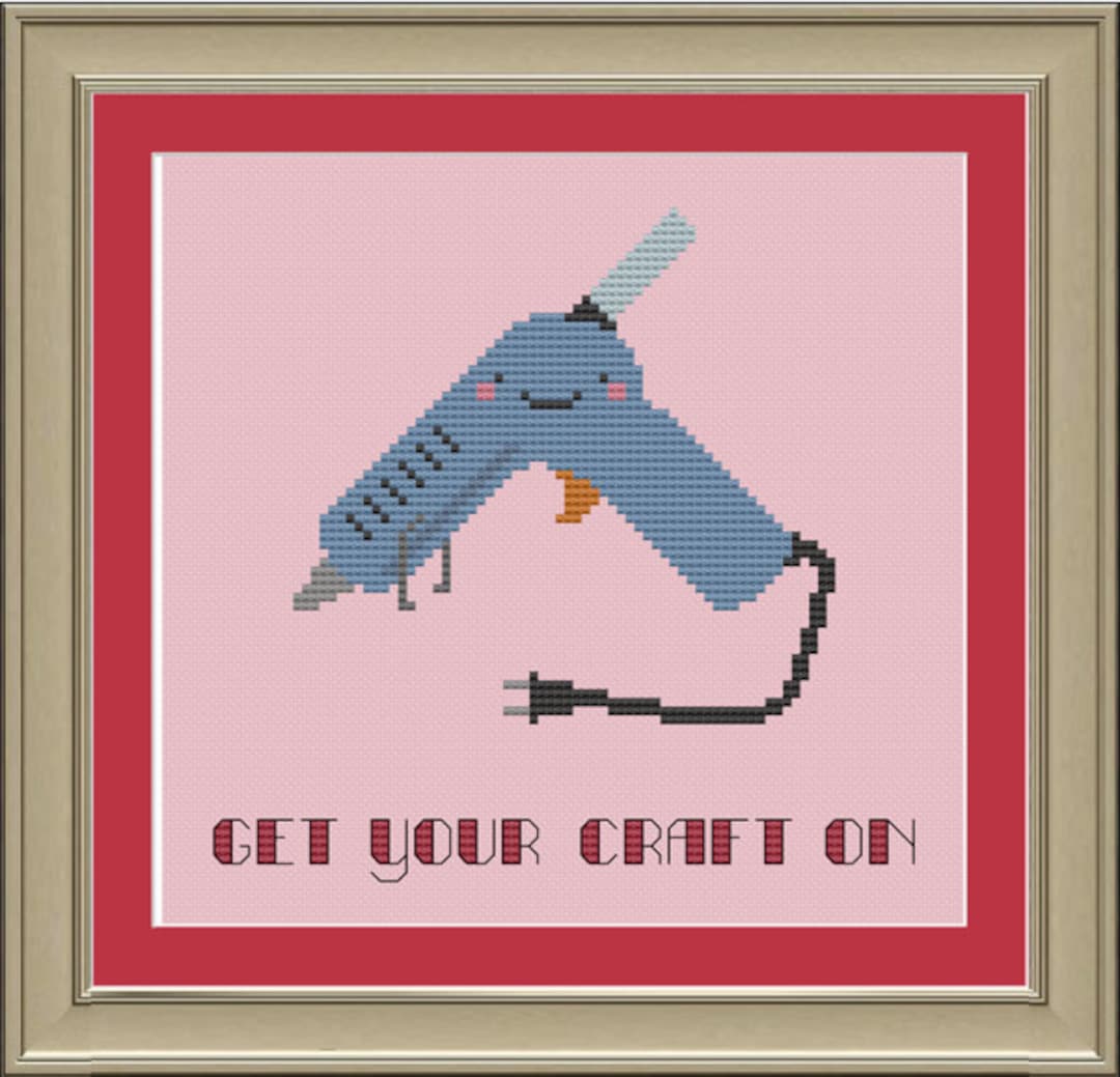 Get Your Craft On: Cute Glue Gun Cross-stitch Pattern - Etsy