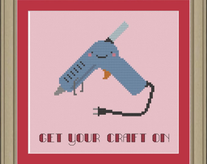 Get Your Craft On: Cute Glue Gun Cross-stitch Pattern - Etsy
