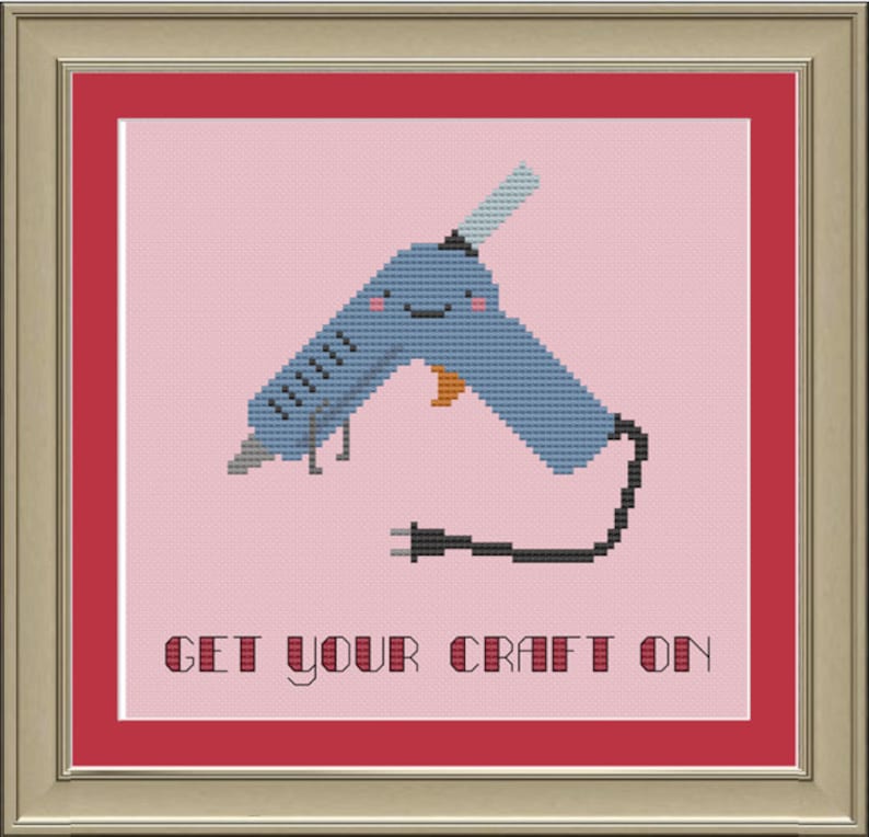 Get Your Craft On: Cute Glue Gun Cross-stitch Pattern - Etsy