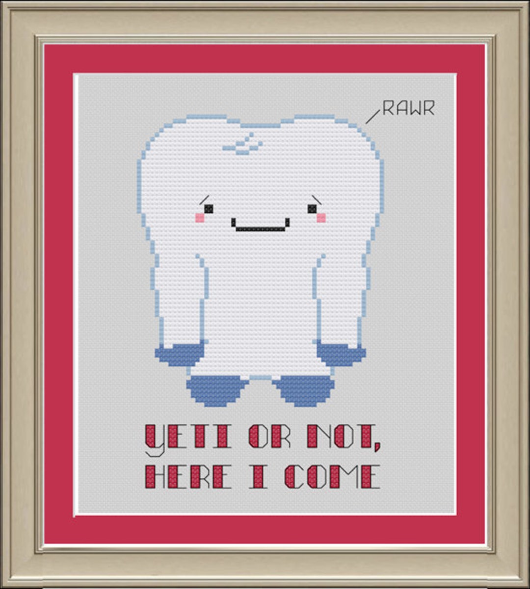 Yeti or Not, Here I Come: Funny Abominable Snowman Cross-stitch Pattern ...