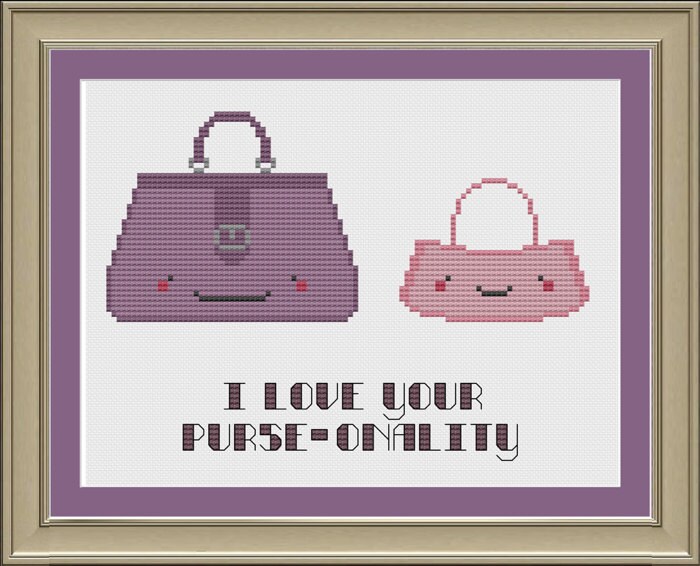 I Love Your Purse-onality: Cute Purse Cross-stitch Pattern - Etsy