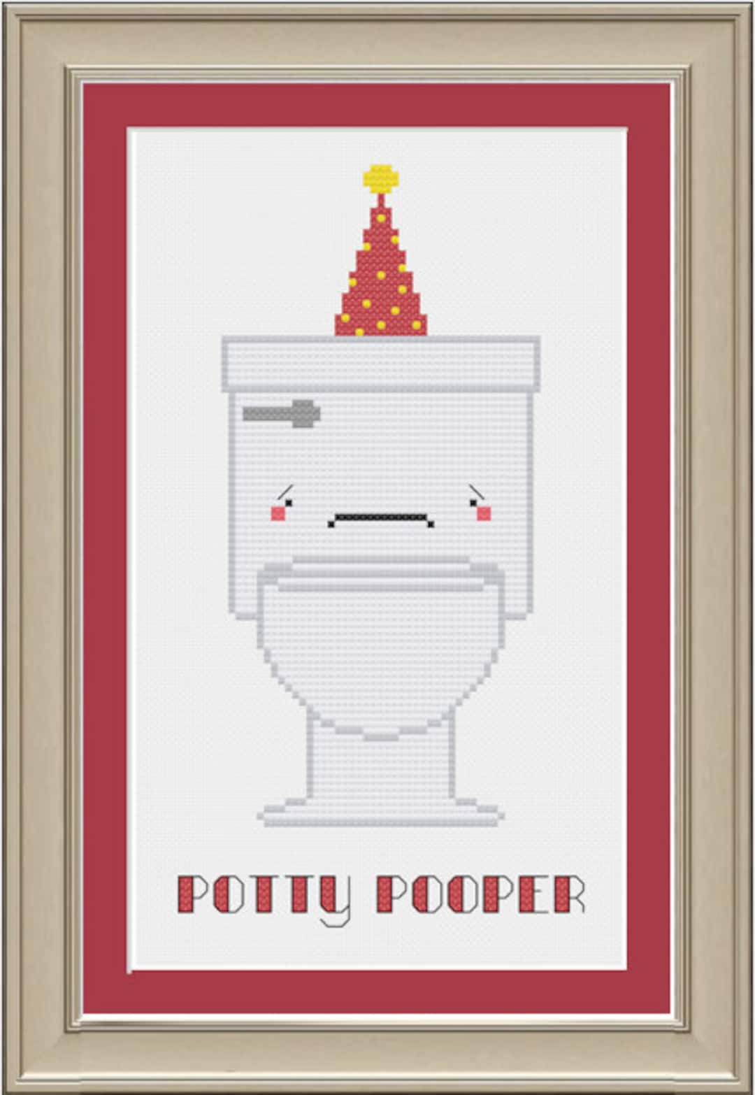 Potty Pooper: Funny Toilet Cross-stitch Pattern - Etsy