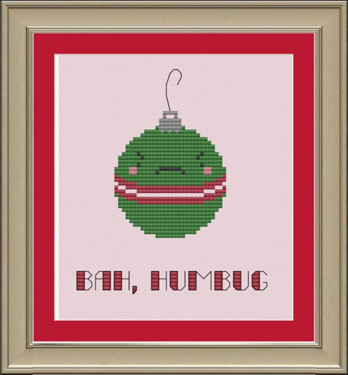Bah, Humbug Christmas Ornament: Funny Cross-stitch Pattern - Etsy