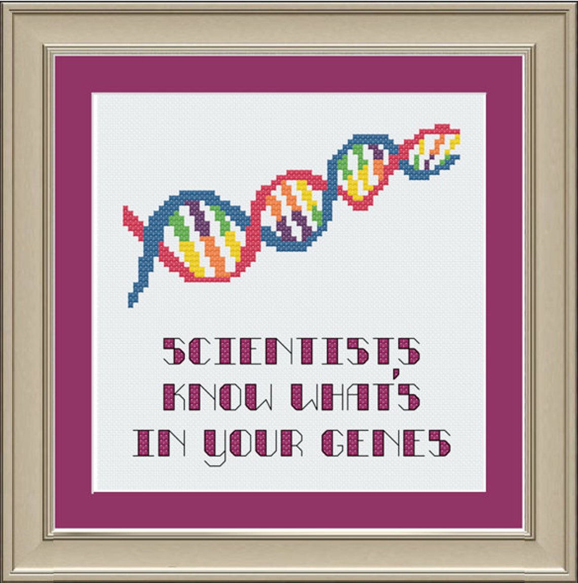 Scientists Know What's in Your Genes: Nerdy Cross-stitch - Etsy