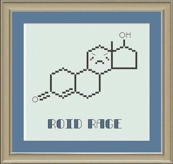 Roid Rage: Nerdy Testosterone Molecule Cross-stitch Pattern | Etsy