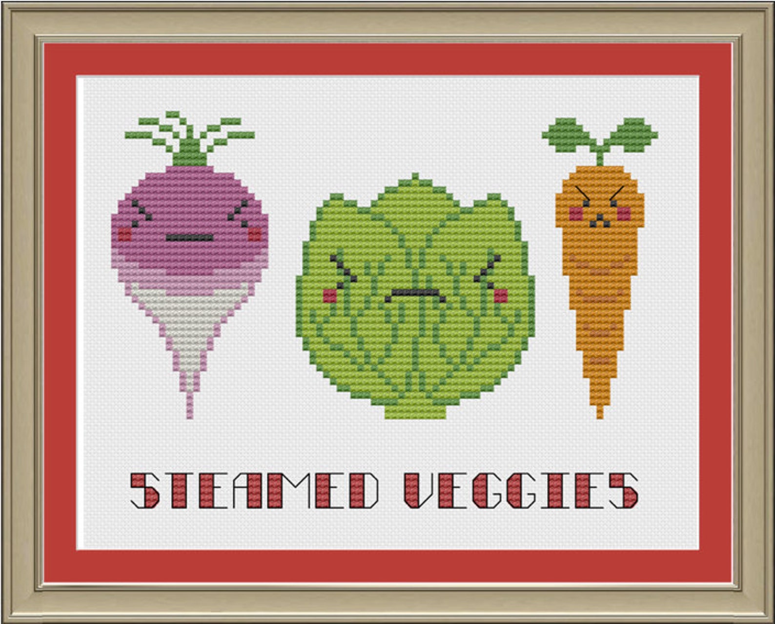 Steamed Veggies: Funny Vegetable Cross-stitch Pattern - Etsy