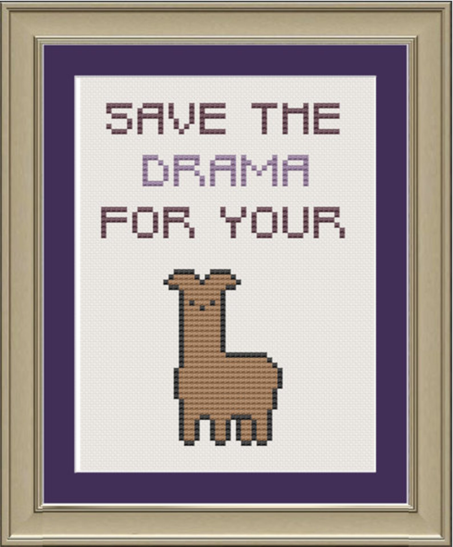 Save the Drama for Your Llama: Funny Llama Cross-stitch Pattern - Etsy