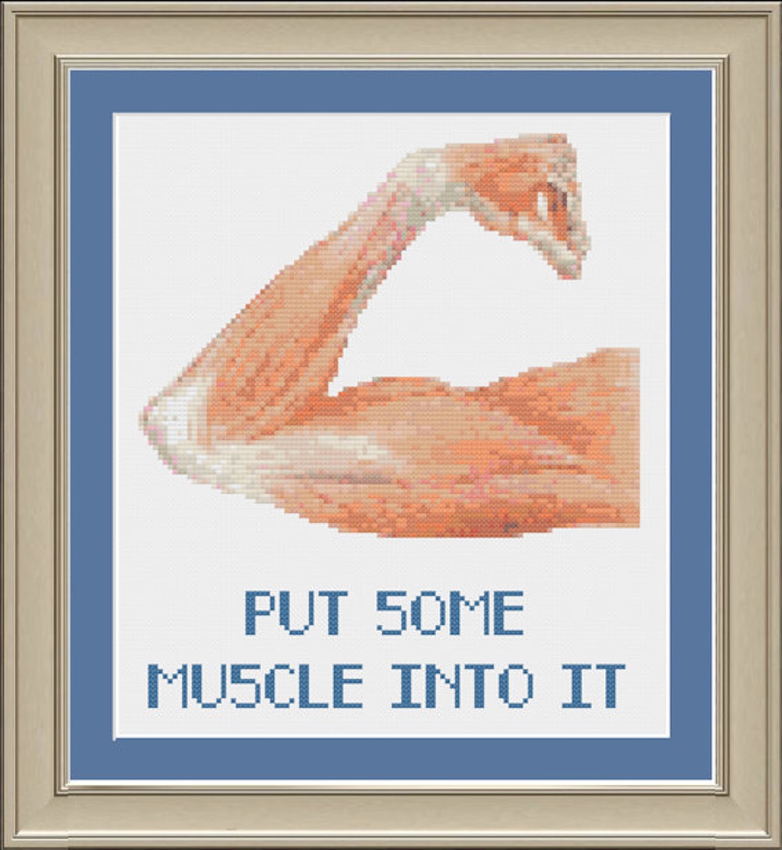 Put Some Muscle Into It: Funny Arm Anatomy Cross-stitch | Etsy