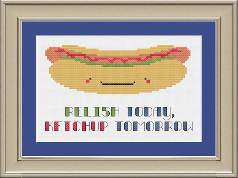 Relish Today, Ketchup Tomorrow: Funny Hot Dog Cross-stitch Pattern - Etsy