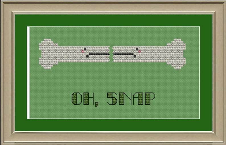 Oh, Snap: Cute Broken Bone Cross-stitch Pattern - Etsy
