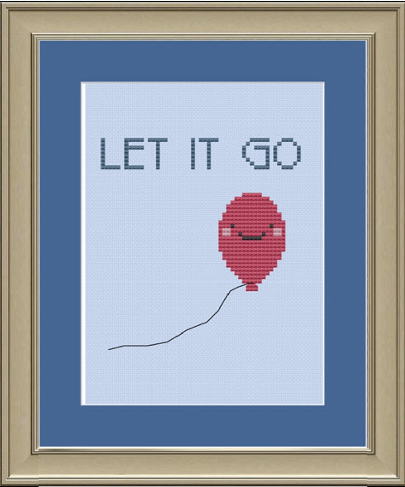 Let It Go: Cute Red Balloon Cross-stitch Pattern - Etsy