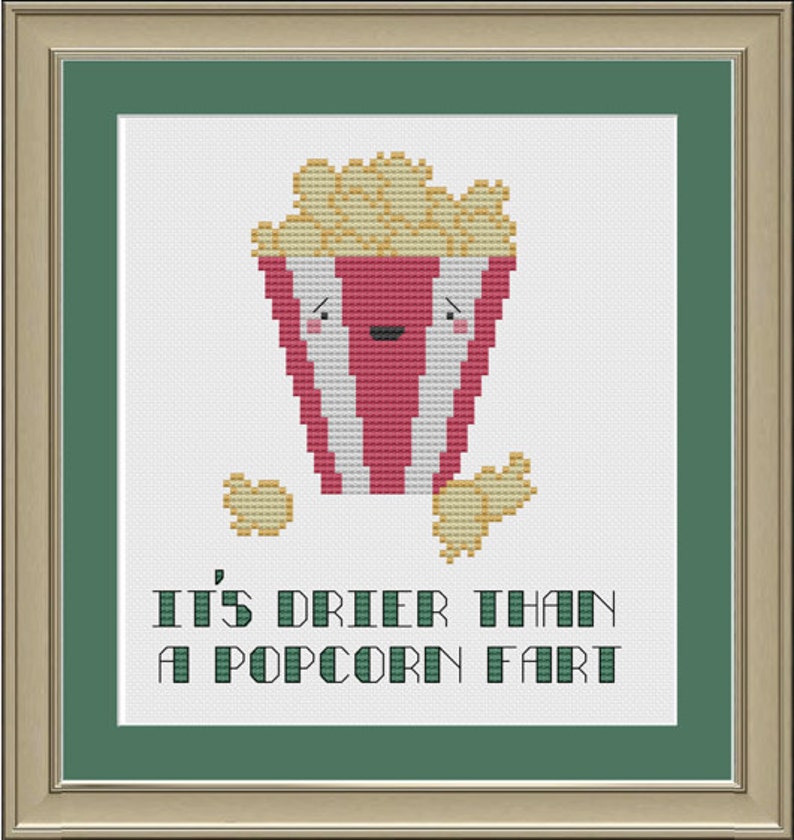 It's Drier Than a Popcorn Fart: Funny Southern Cross-stitch Pattern - Etsy