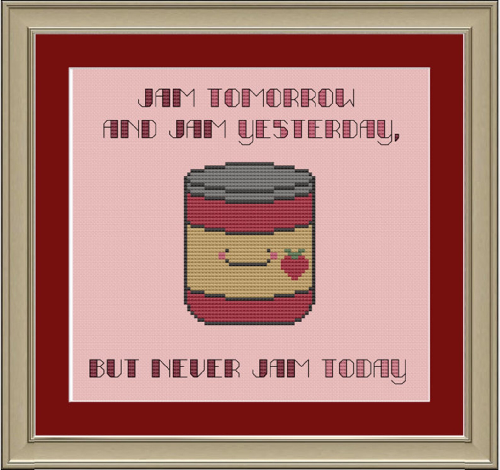 Jam Tomorrow and Jam Yesterday: Cute Cross-stitch Pattern - Etsy