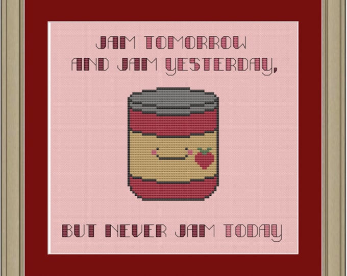 Jam Tomorrow and Jam Yesterday: Cute Cross-stitch Pattern - Etsy