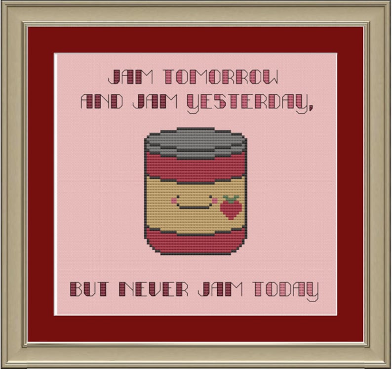 Jam Tomorrow and Jam Yesterday: Cute Cross-stitch Pattern - Etsy
