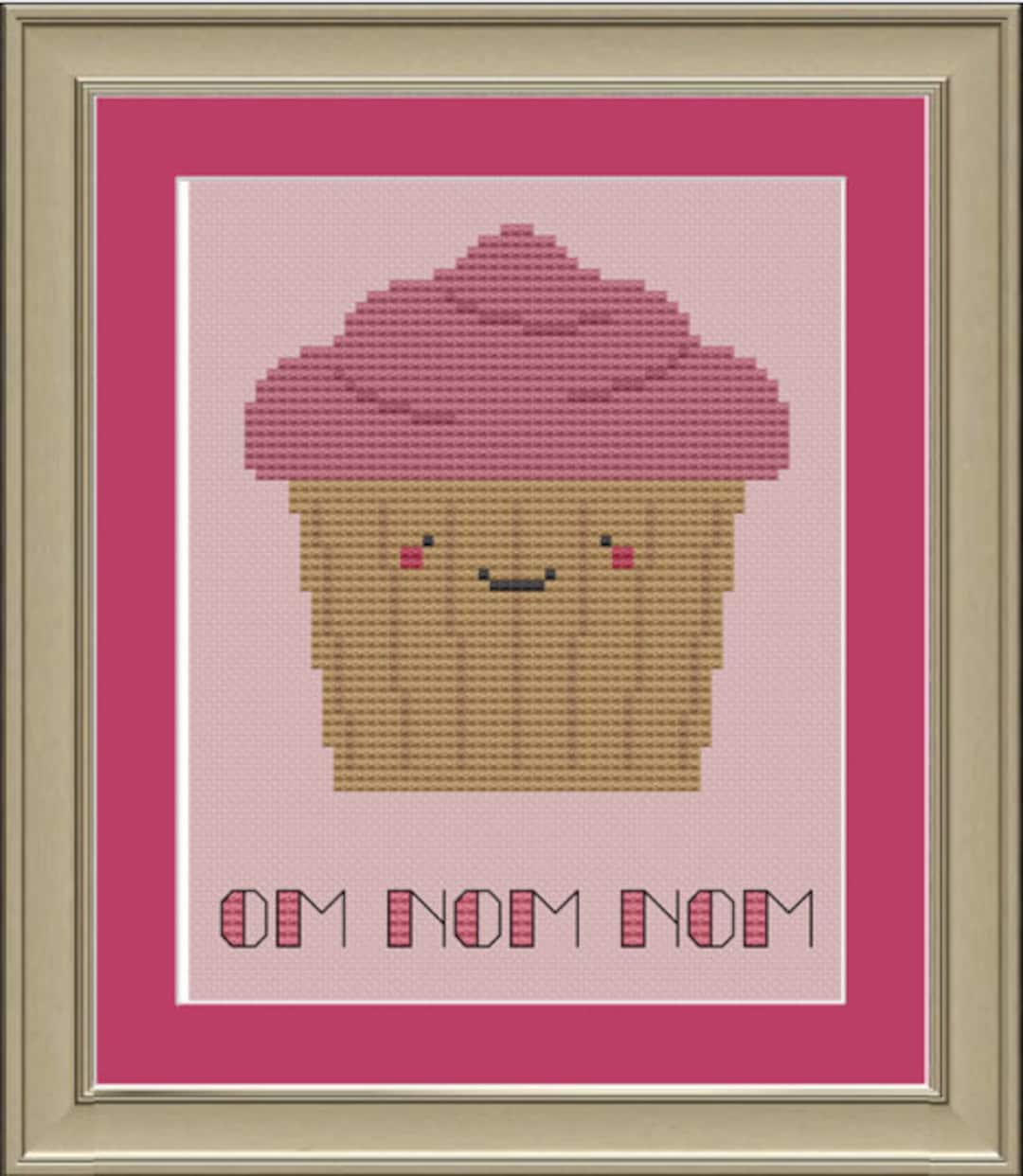 Om Nom Nom: Cute Kawaii Cross-stitch Pattern - Etsy