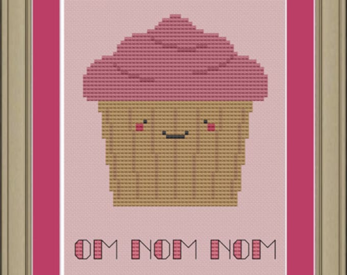 Om Nom Nom: Cute Kawaii Cross-stitch Pattern - Etsy