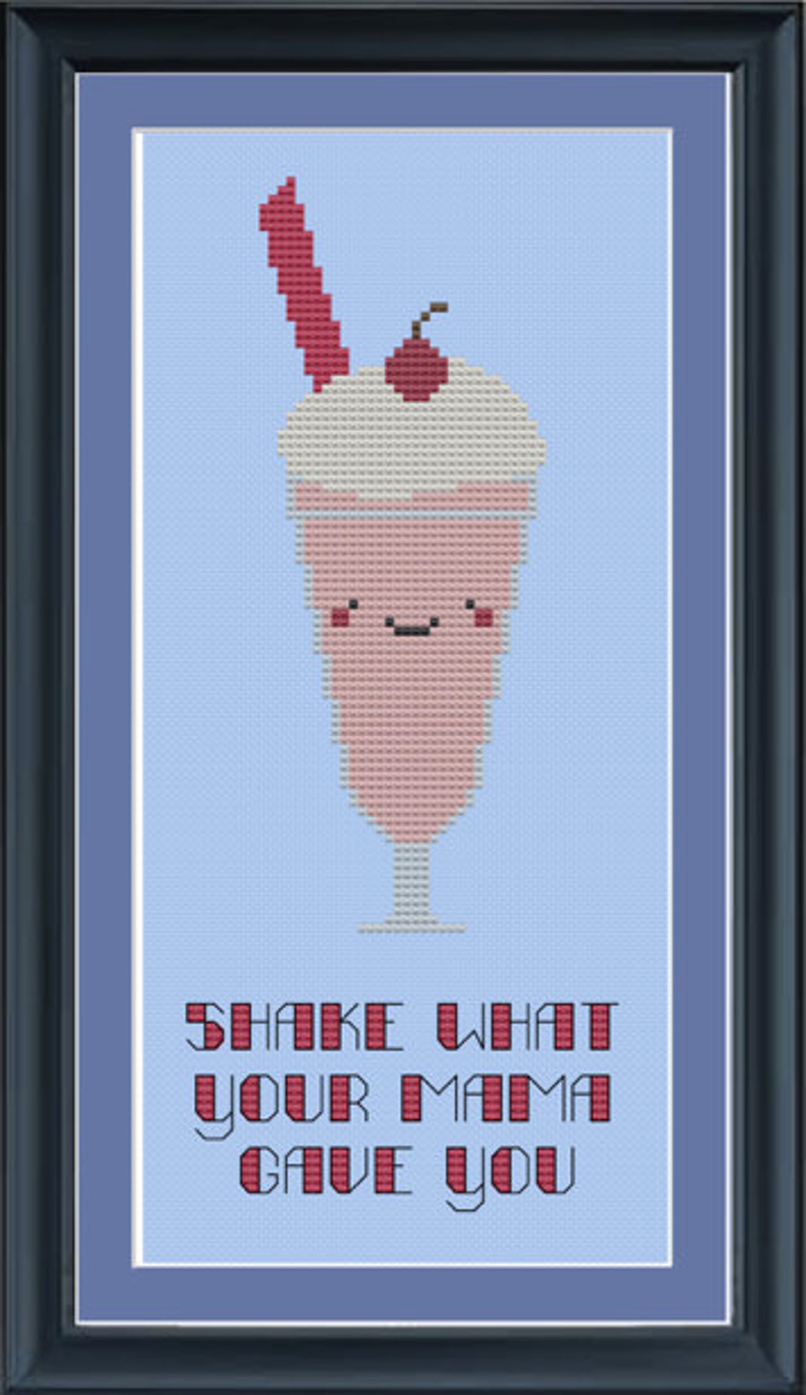 Shake What Your Mama Gave You: Cute Milkshake Cross-stitch - Etsy