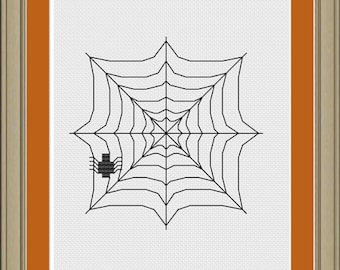 Corner Spider Halloween Cross Stitch Pattern - Etsy
