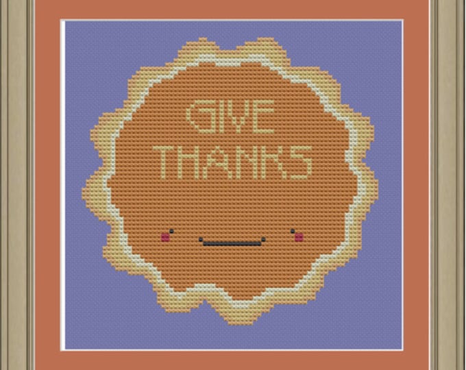 Give Thanks: Cute Pumpkin Pie Thanksgiving Cross-stitch Pattern - Etsy