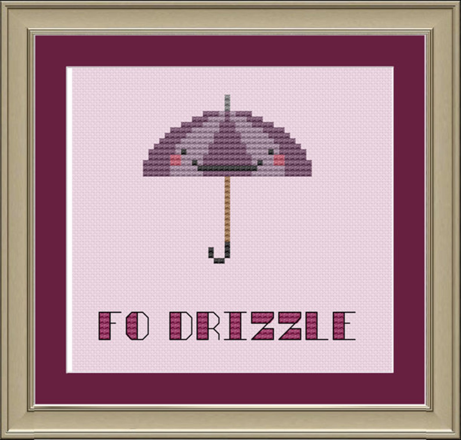 Fo Drizzle: Funny Umbrella Cross-stitch Pattern | Etsy