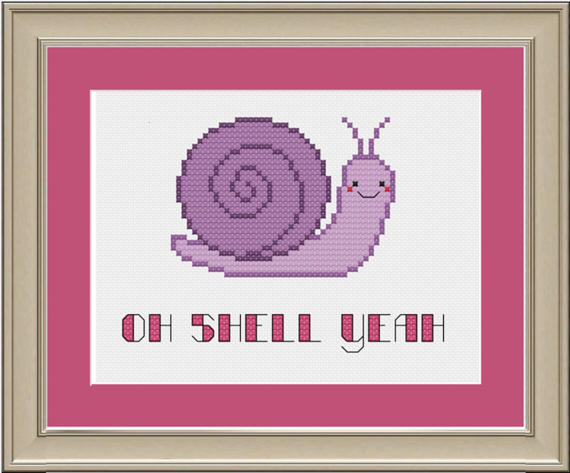 Oh Shell Yeah: Funny Snail Cross-stitch Pattern - Etsy