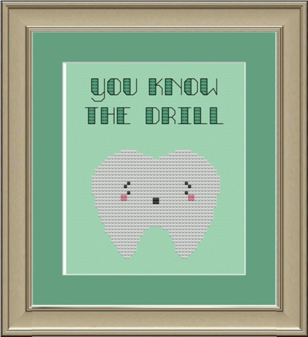 You Know the Drill: Cute Tooth Cross-stitch Pattern - Etsy