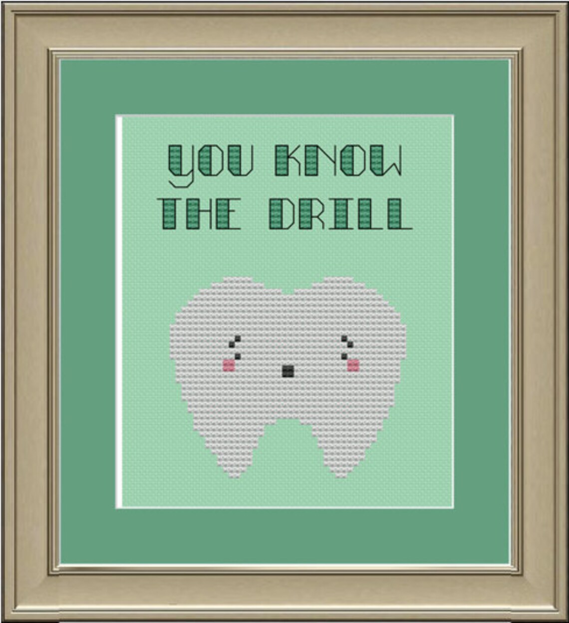 You Know the Drill: Cute Tooth Cross-stitch Pattern - Etsy